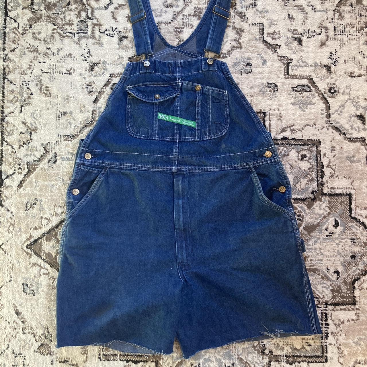Plus size denim cut-off overalls with a relaxed fit.... - Depop