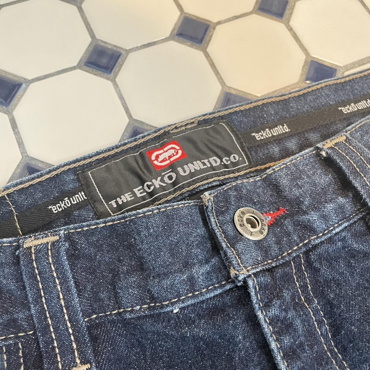 Y2k ecko unltd darkwash baggy carpenter jeans.... - Depop