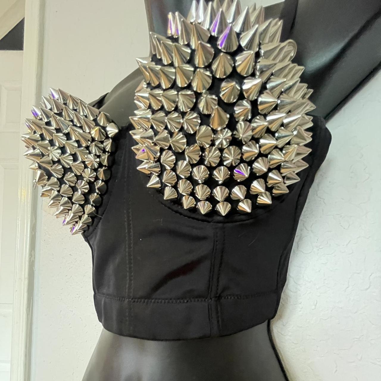 🕷️. spiked corset bra 🕷️. size m 🕷️. $40 plus $5... - Depop