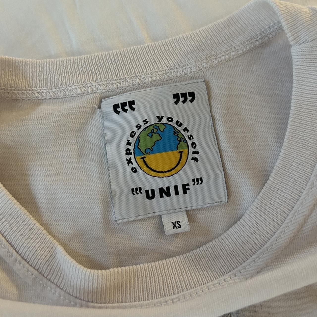 UNIF Women's White Crop-top | Depop