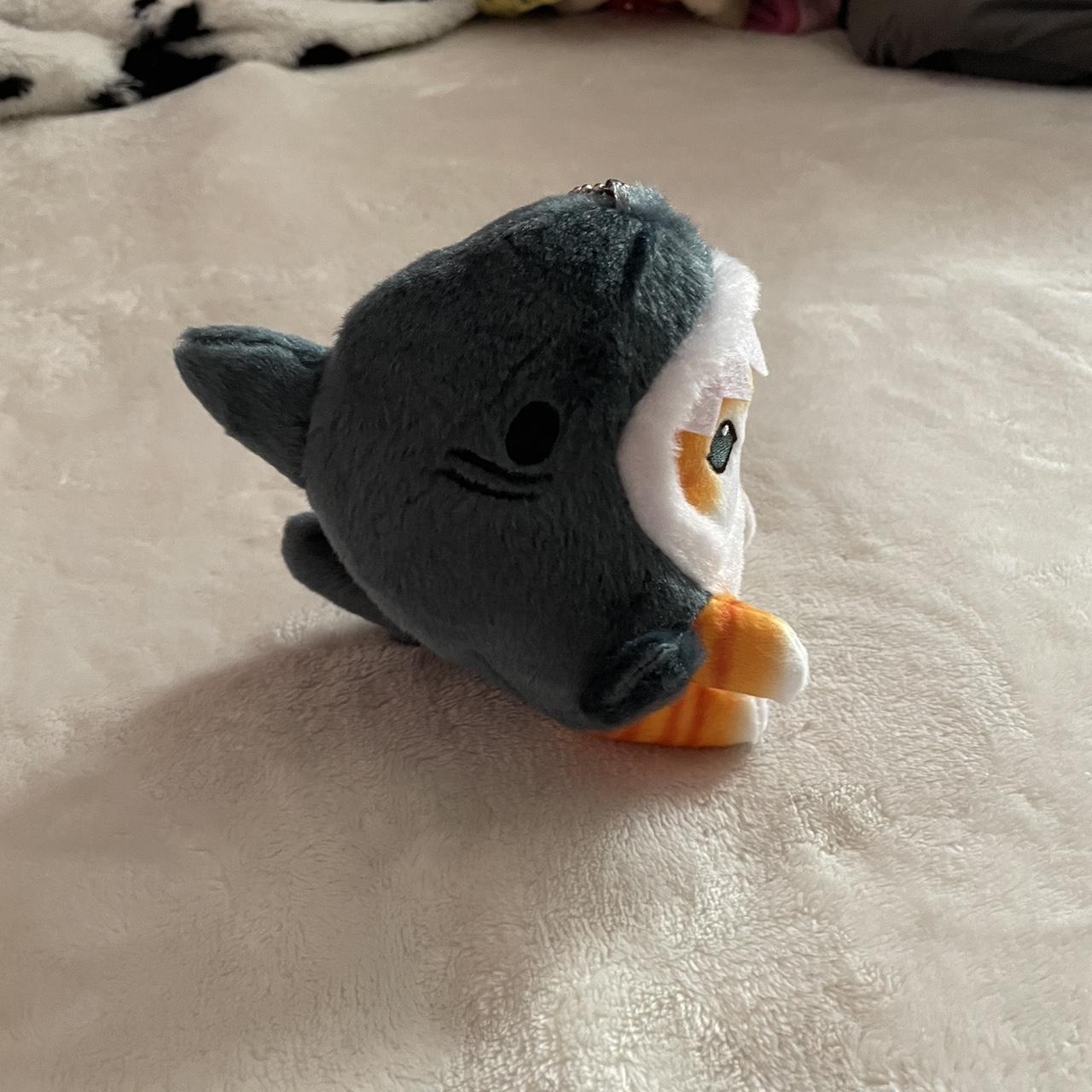 cat shark plush keychain deodorant for size... - Depop