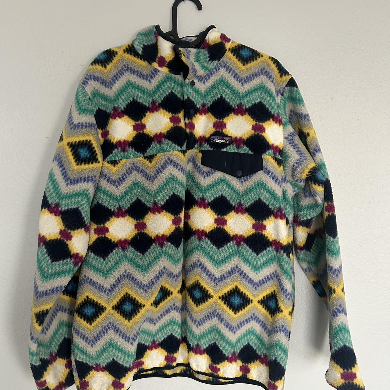 Colorful Patterned Patagonia Fleece - Depop