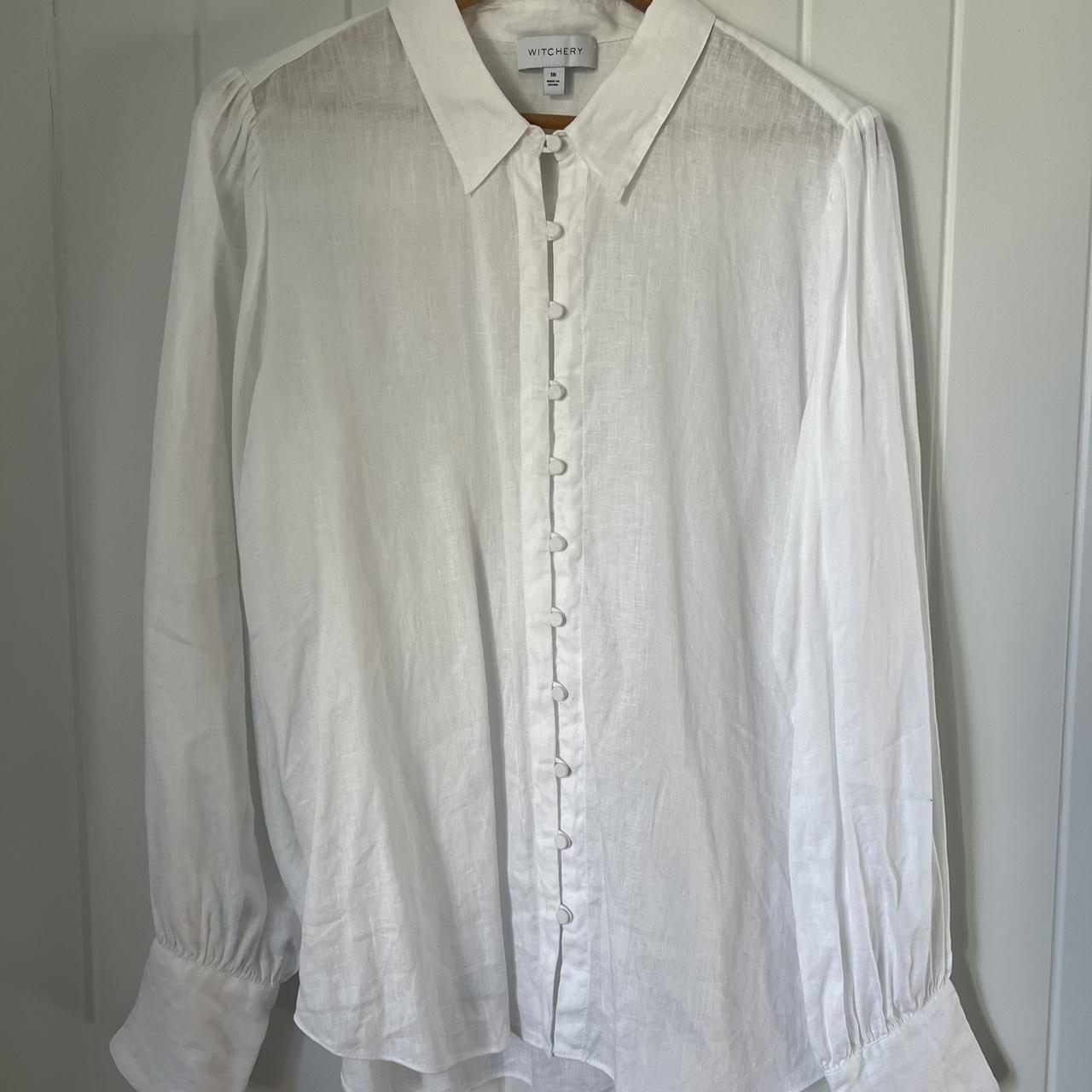 Witchery Linen Shirt Size 18 - Depop