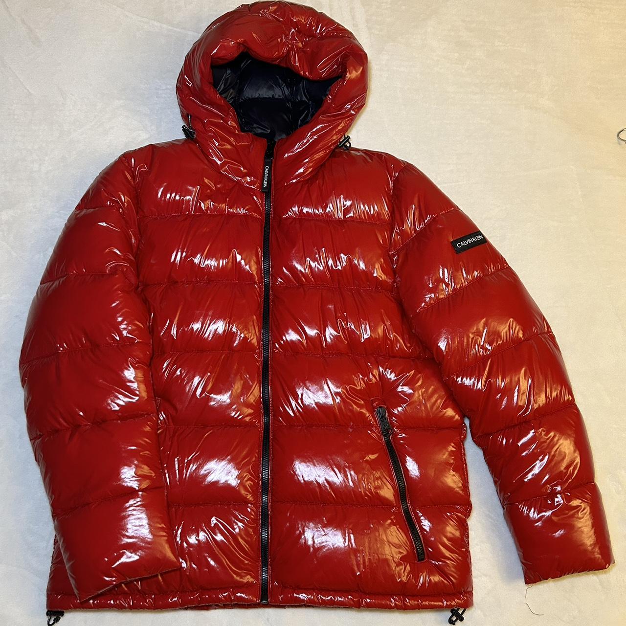 Calvin Klein mens red puffer jacket #beyoncé... - Depop