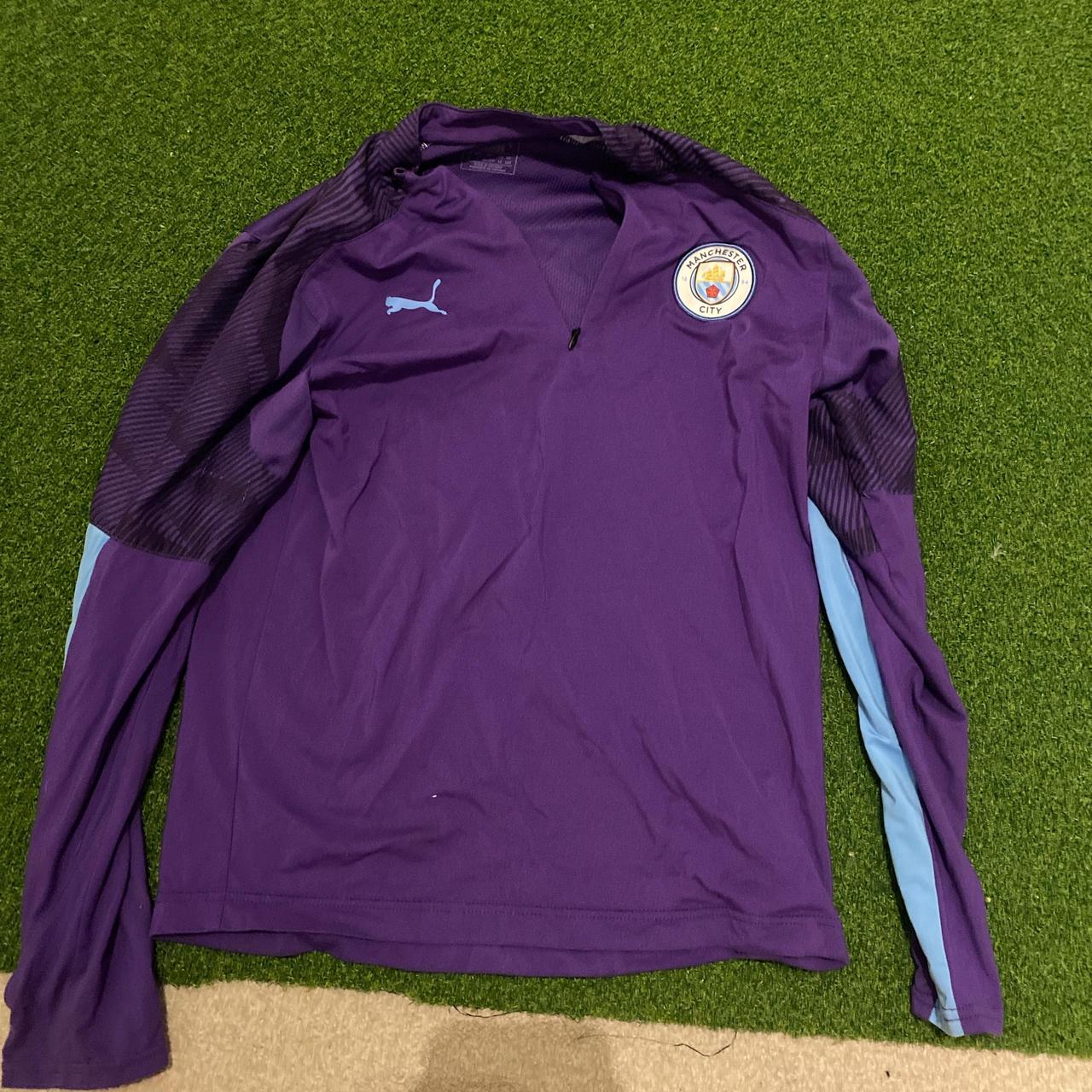 Purple Puma Manchester City training top age 11-12 - Depop