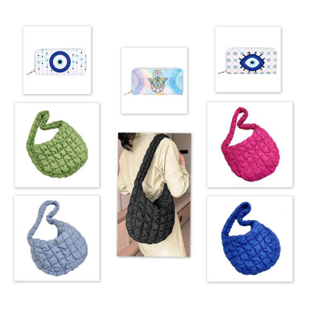 💙👜💙LIGHT BLUE QUILTED PUFFER SHOULDER BAG💙👜💙 A... - Depop