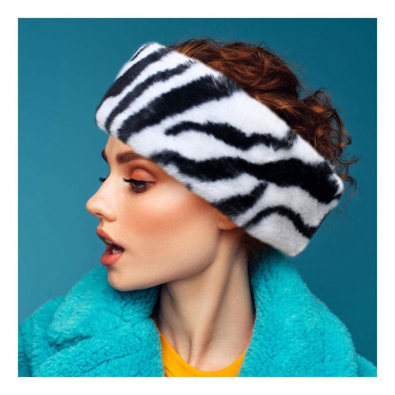 🖤👩🤍ZEBRA FAUX FUR HEADBAND HEAD WRAP🖤👩🤍 Elegant and... - Depop