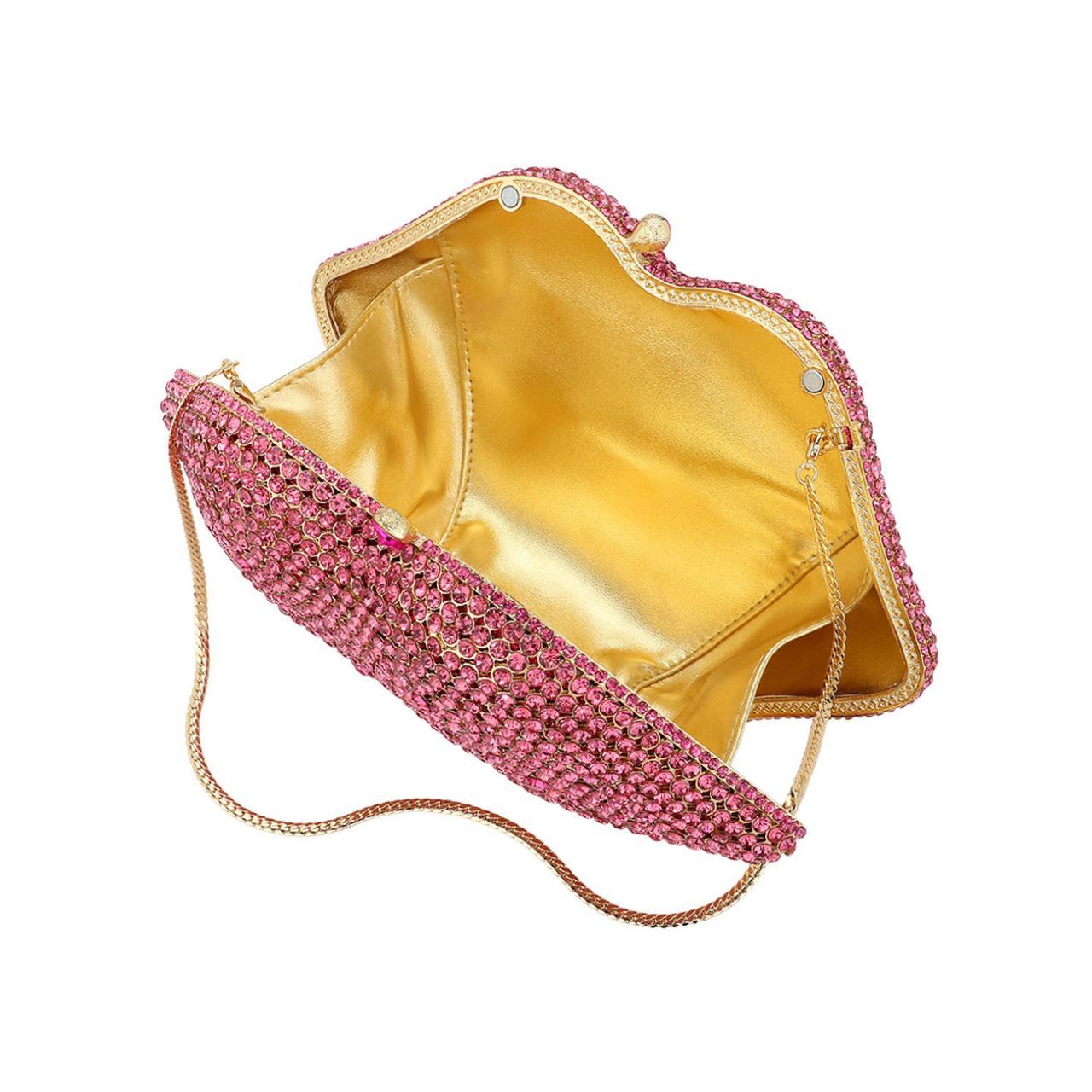 💗👄💗PINK RHINESTONE HOT LIPS CLUTCH BAG💗👄💗 Fun fun... - Depop