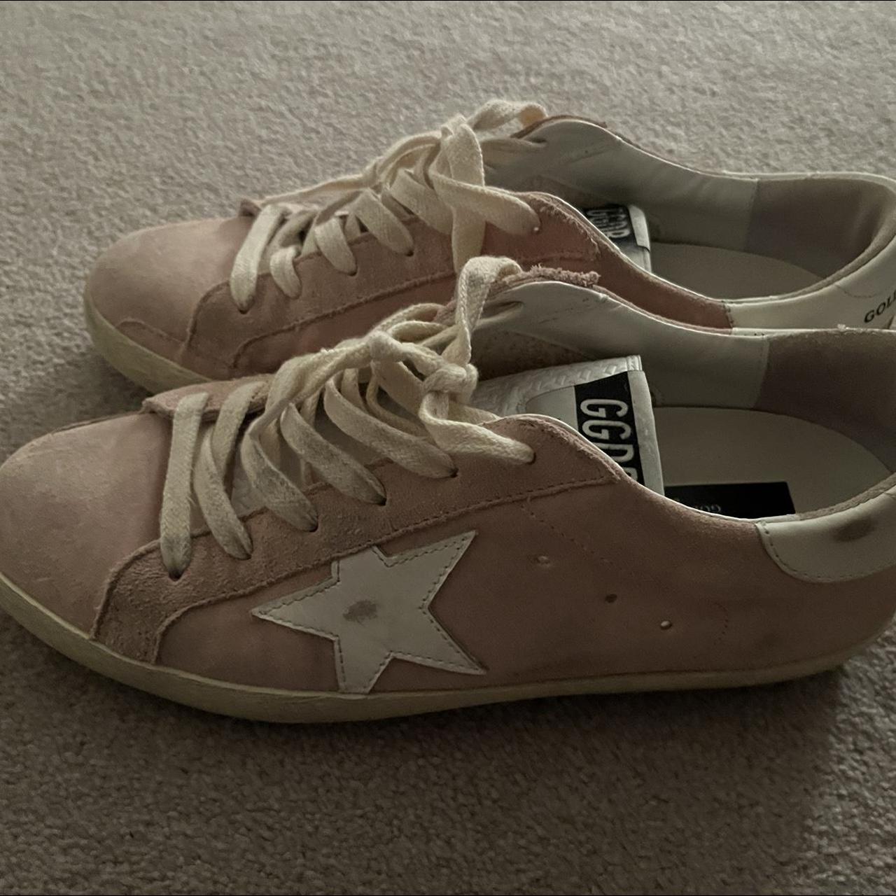 Golden Goose ladies trainers size 38 pink suede.... - Depop
