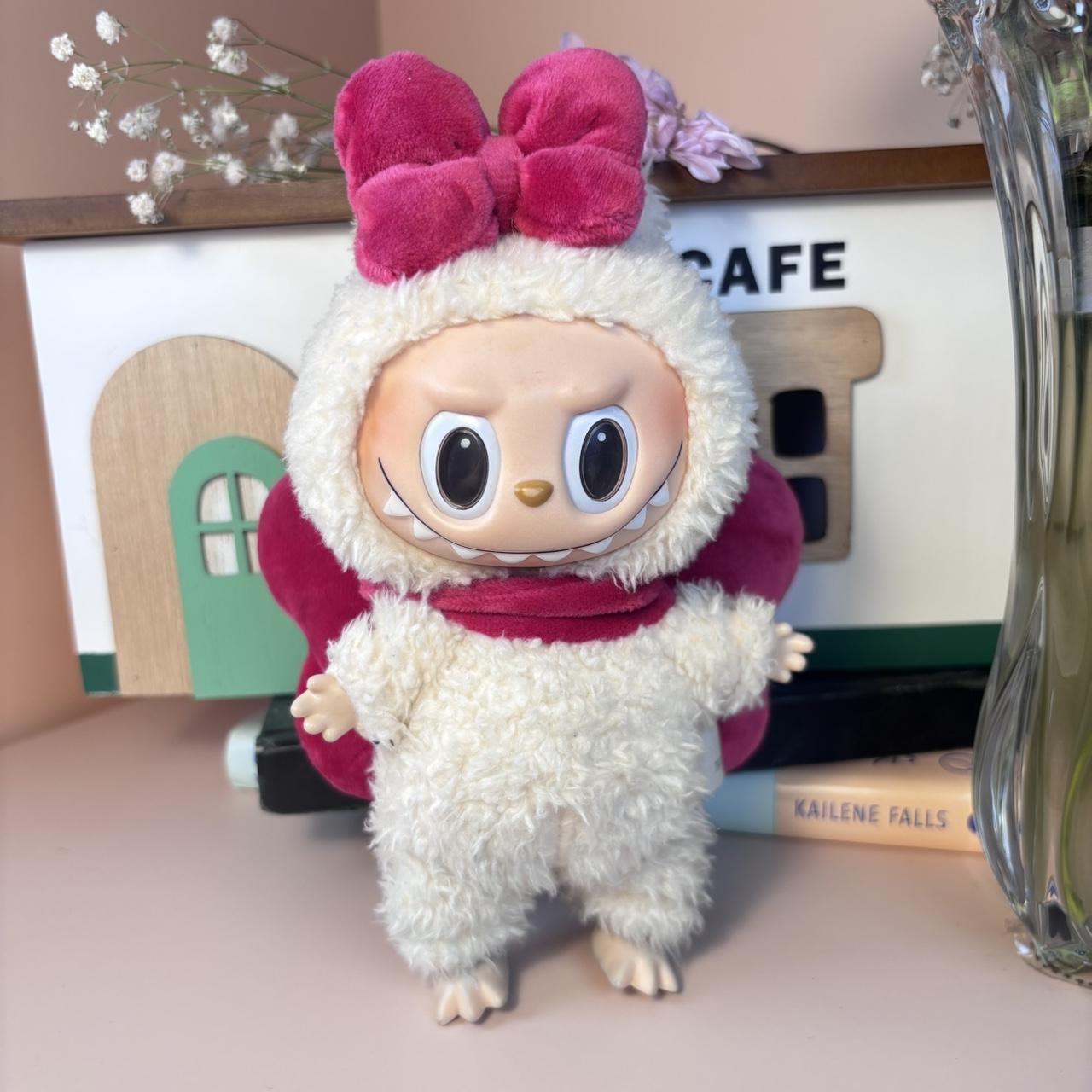 Labubu dark pink butterfly heart wing labubu ... | Depop