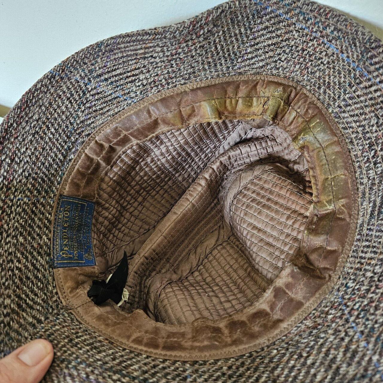 Vtg Pendleton Mens Tweed Pure Wool Fedora Hat Brown... | Depop