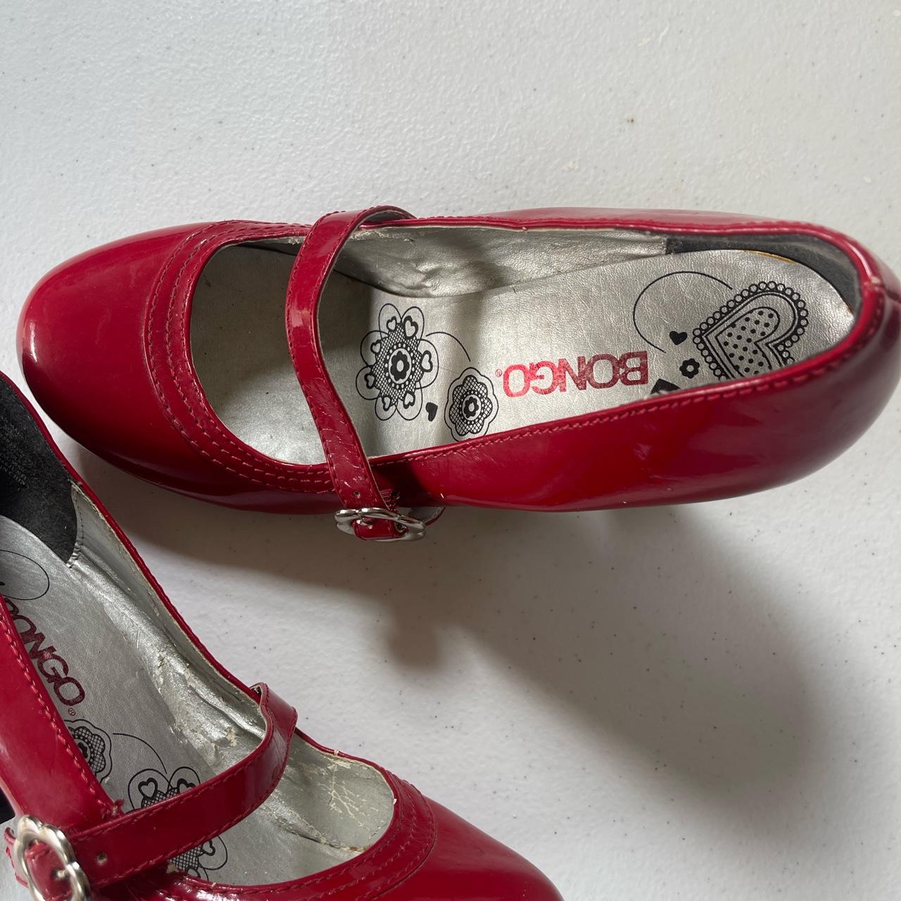 CUTEST Vintage Bongo Cherry Red Pumps with Flower... - Depop