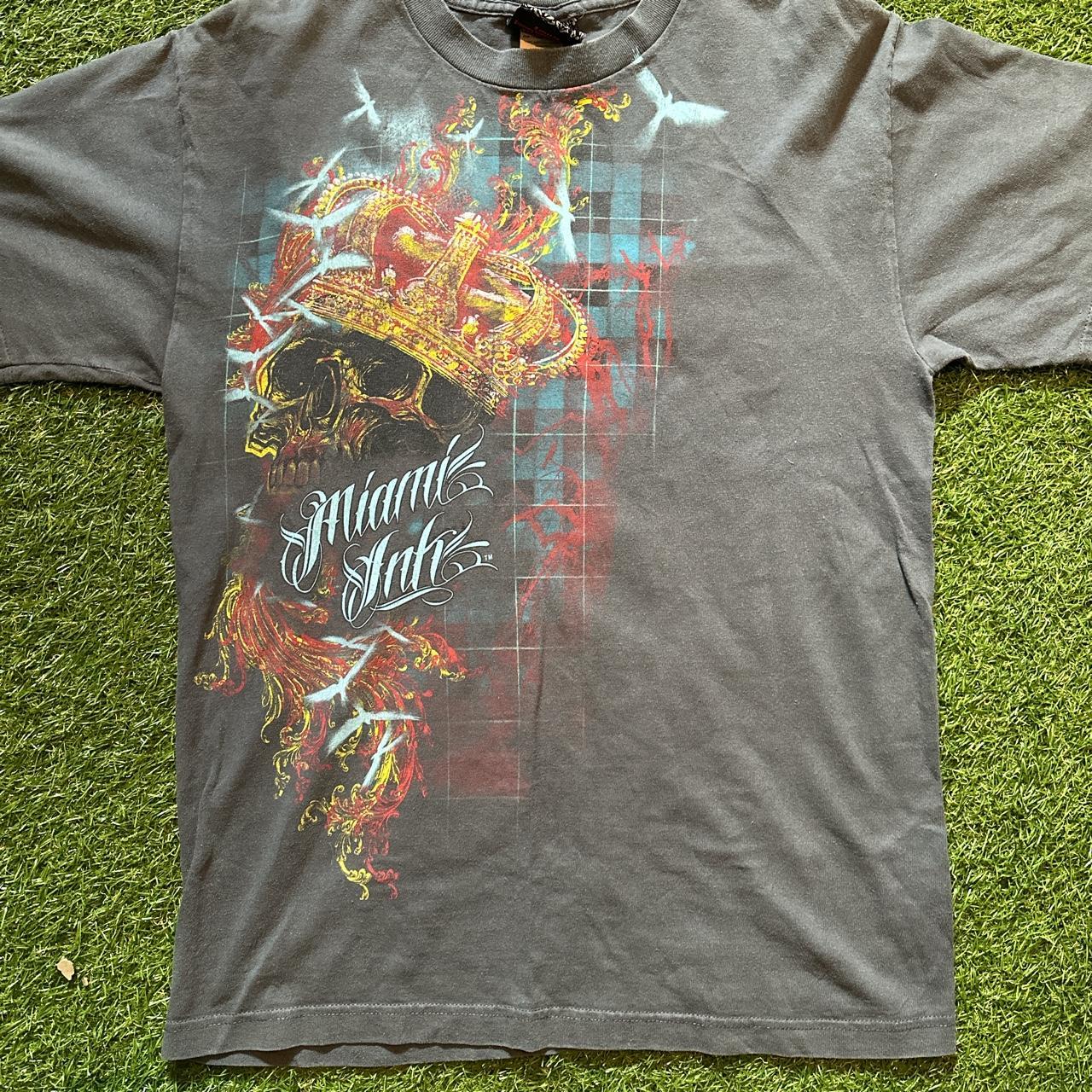 GREY SKULL AFFLICTION STYLE T so sick and such a... - Depop