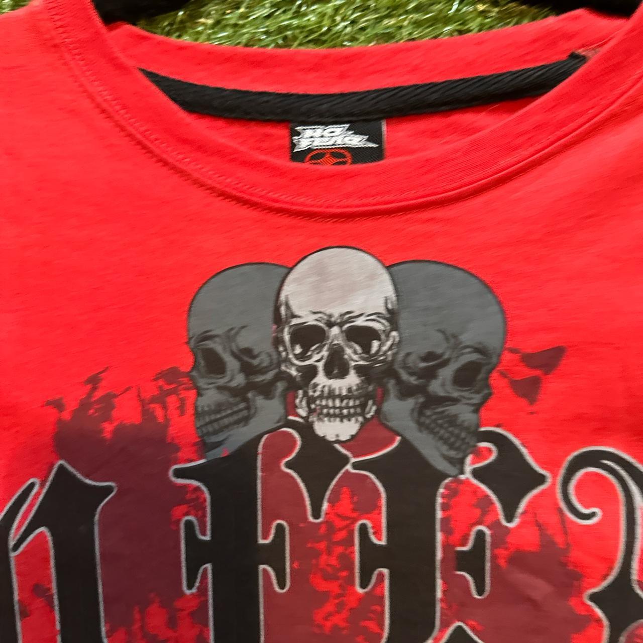 NO FEAR T SHIRT super cool print on the front Size... - Depop