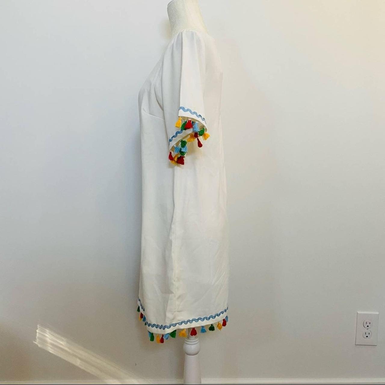 Love Riche boho mini dress with ric-rac and tassels... - Depop