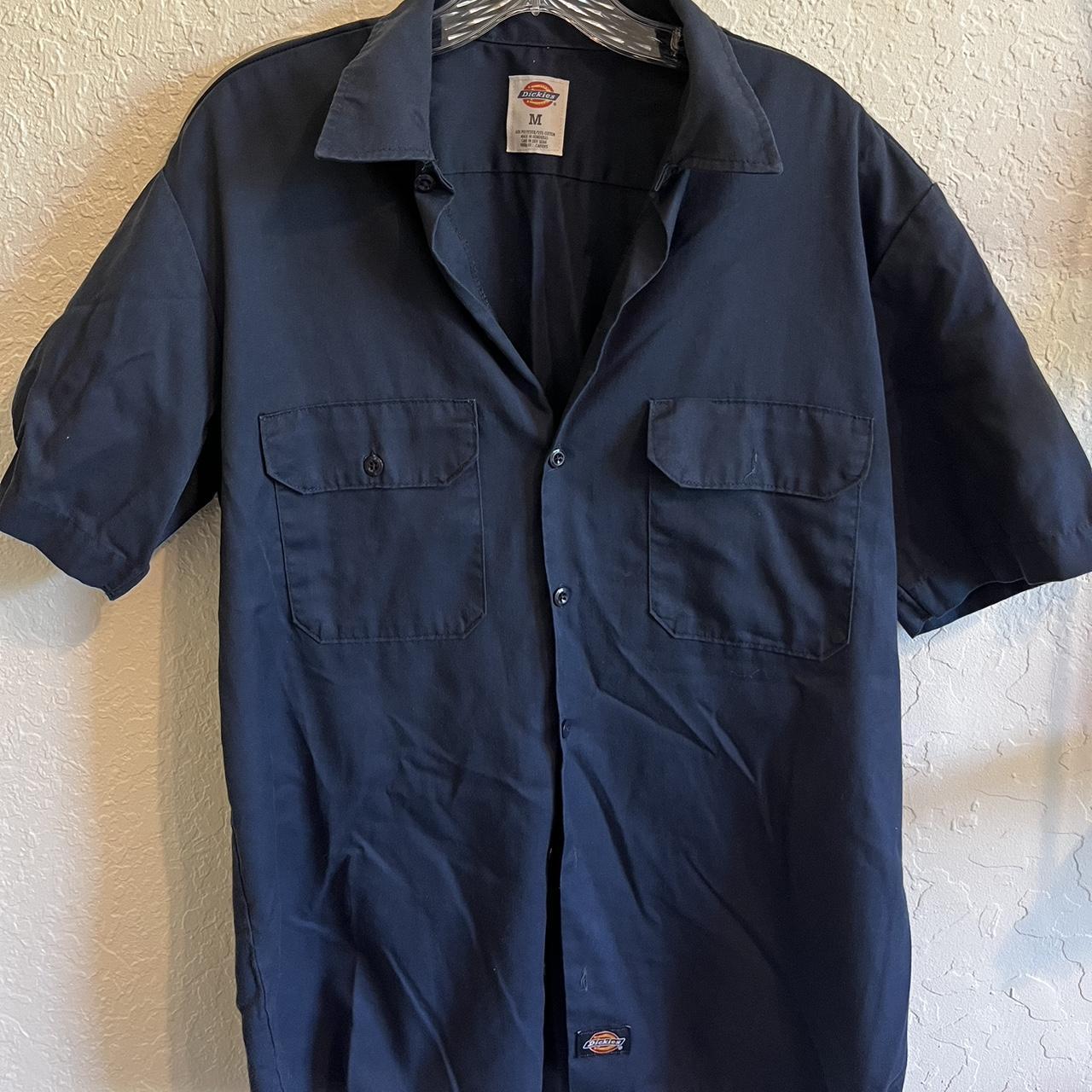 mens dickies collared work shirt, practically new... - Depop