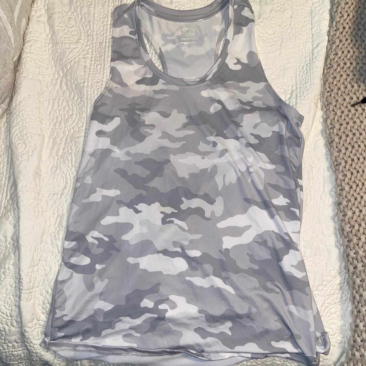 white & grey camo tank top 🤍🌚 athletic works brand XS - Depop