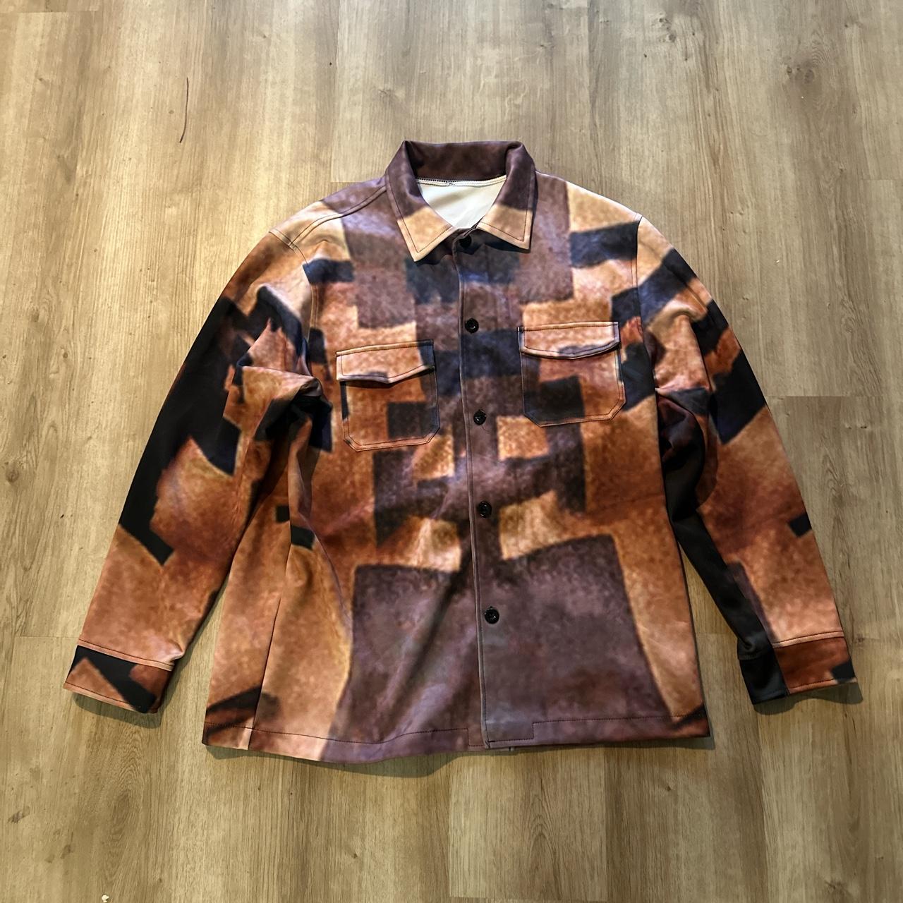 Screen-print Pixelated Jacket - Depop