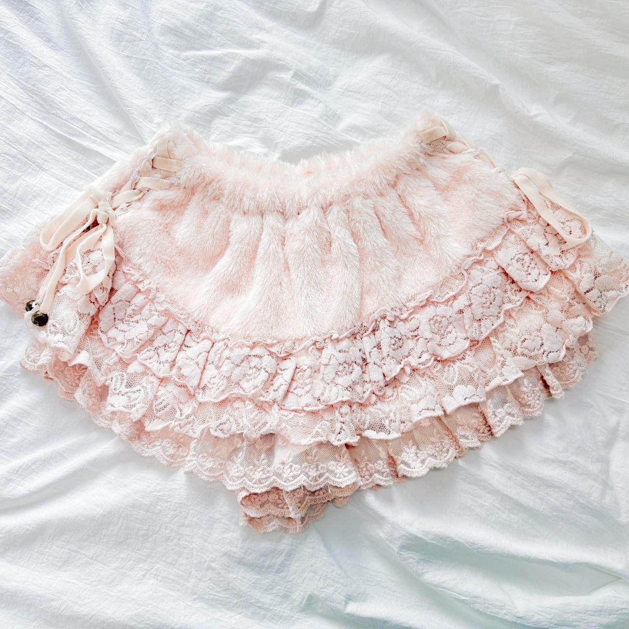 Liz lisa Pink fur lace ruffle shorts Soooooo... - Depop
