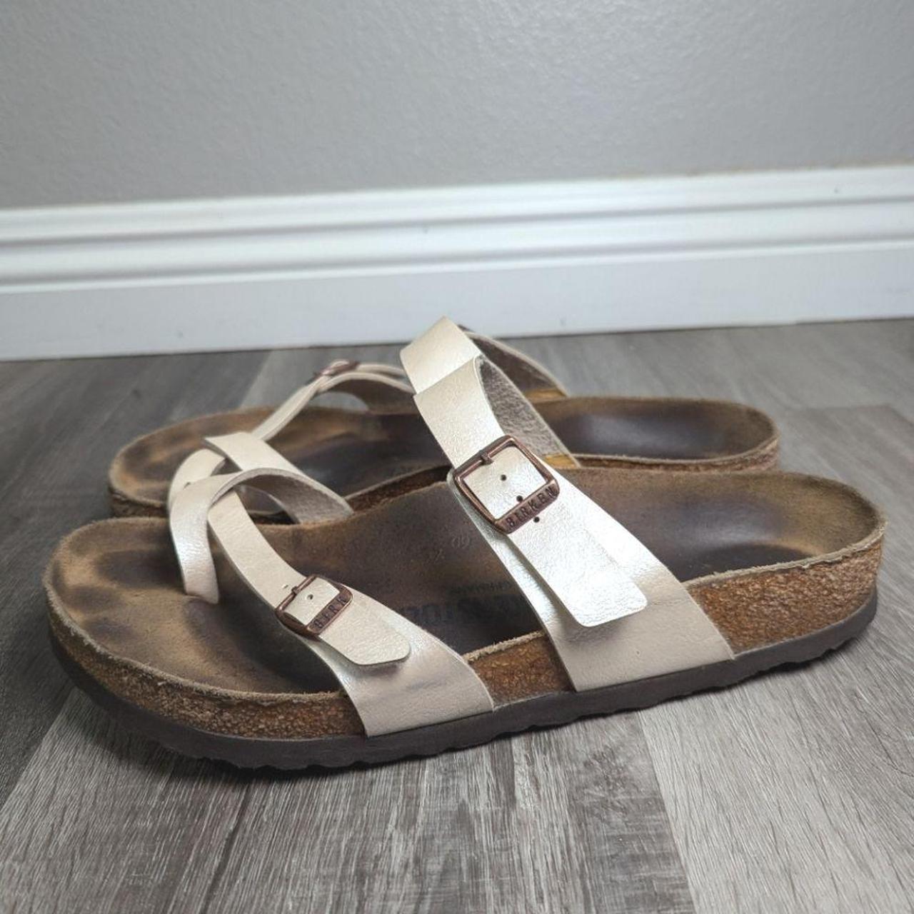 Birkenstock Mayari strappy toe loop cream ivory... - Depop