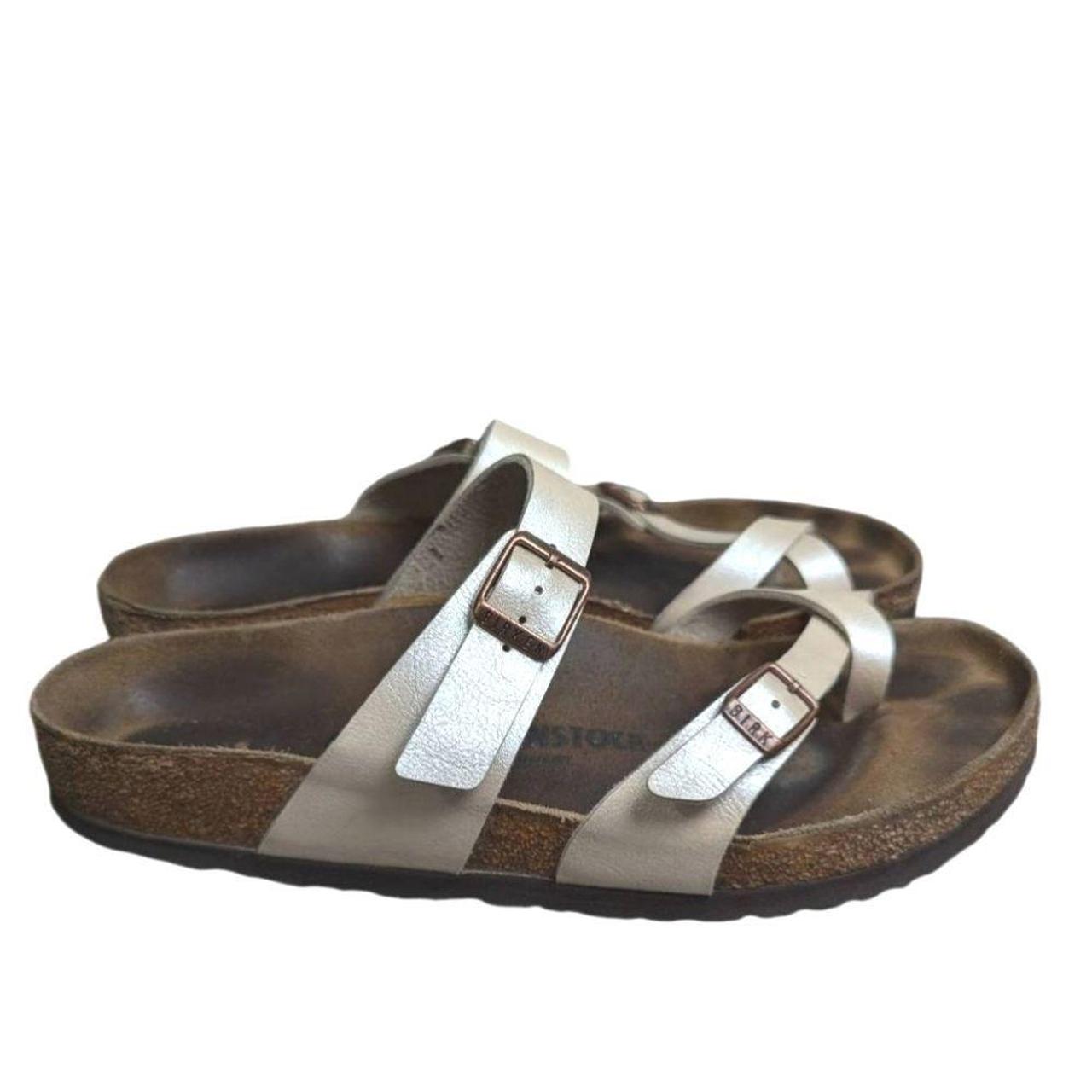 Birkenstock Mayari strappy toe loop cream ivory... - Depop