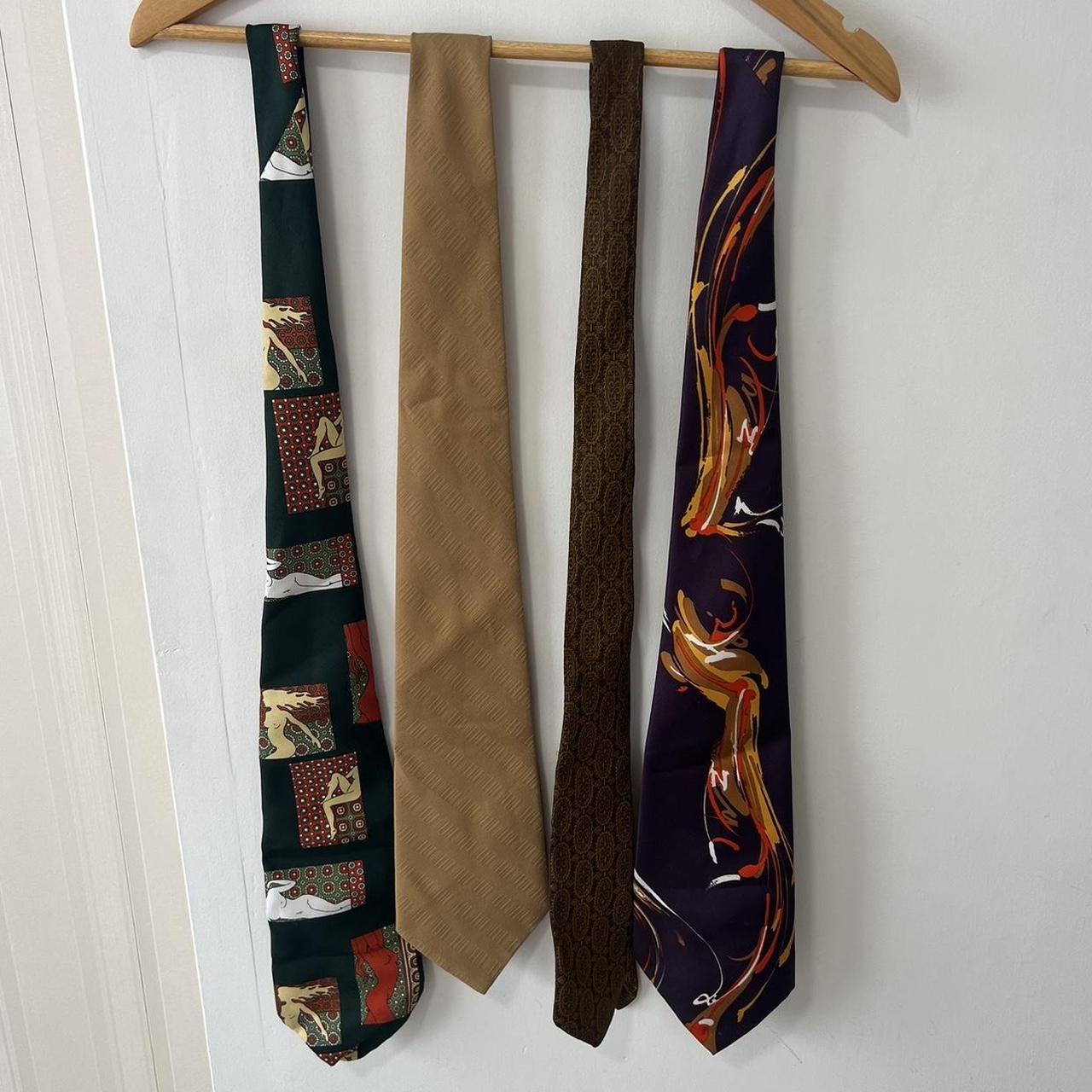 Assortment of 4x Men’s Vintage & Retro Ties Genuine... - Depop