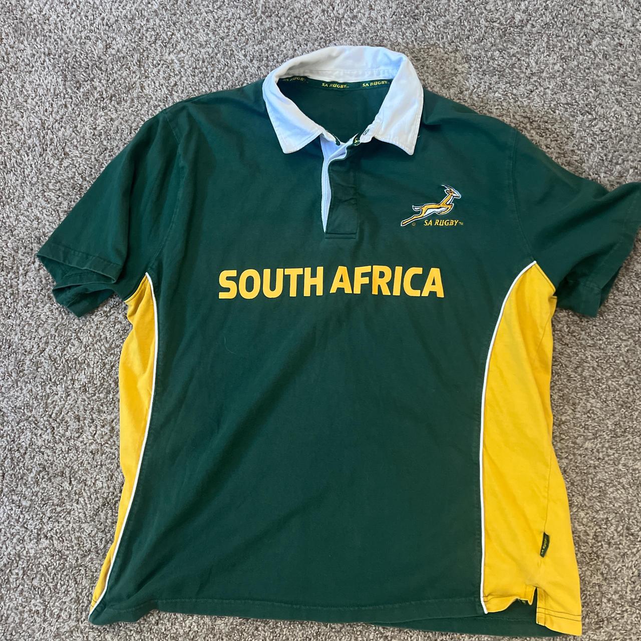 Green and yellow Springboks rugby jersey #rugby | Depop