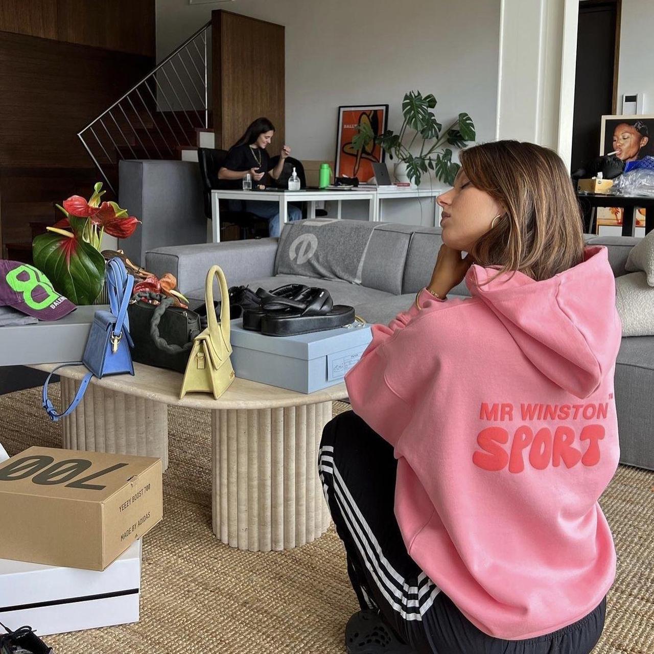 Vintage pink puff hood - Mr Winston hoodie Rrp 150... - Depop