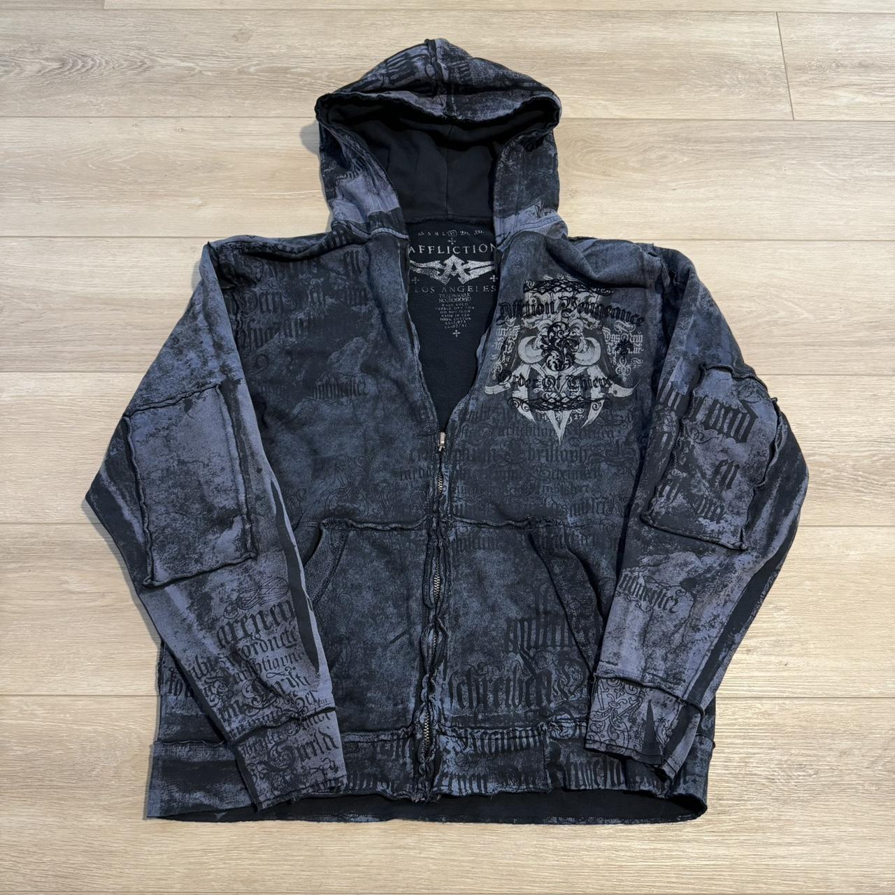 Vintage Affliction Hoodie XL Measurements Pictured... - Depop
