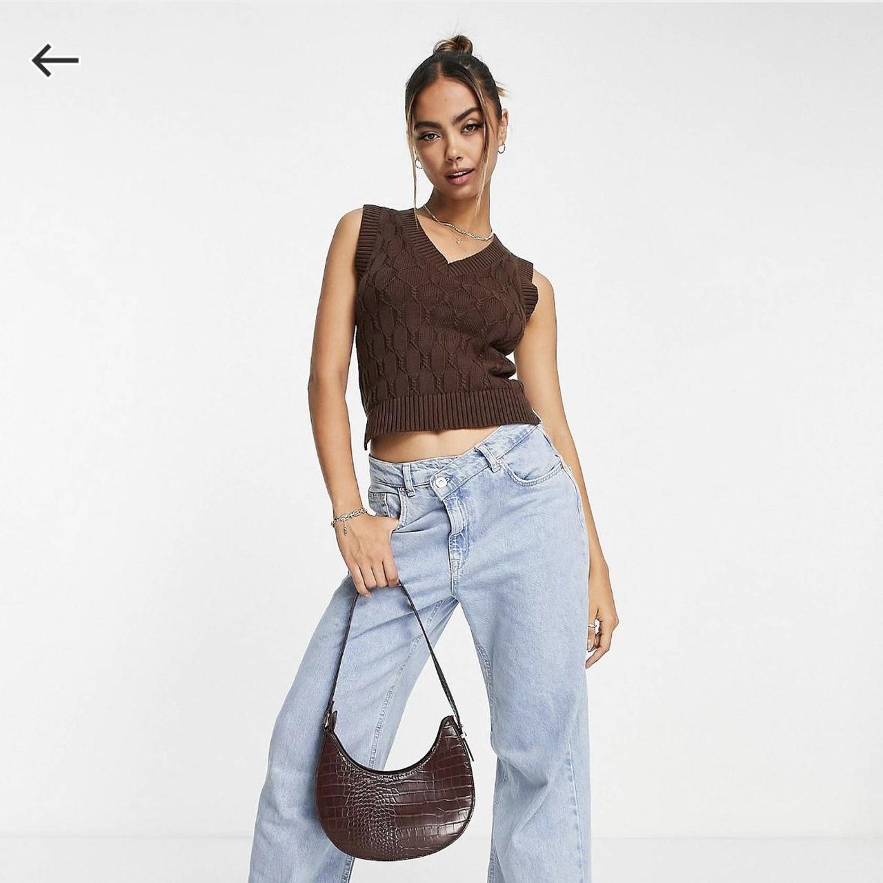 Monki Women's Brown Top | Depop