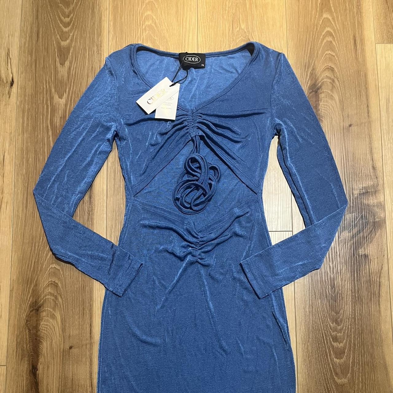Cider Women's Blue Dress | Depop