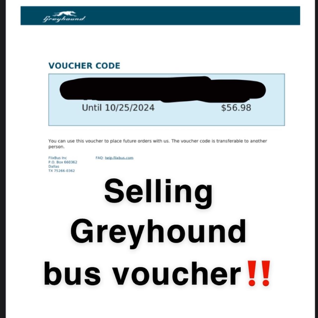 2 Greyhound bus vouchers, can be sold separately or... - Depop