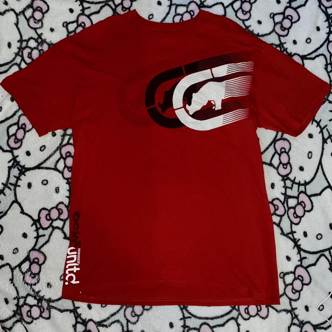 Ecko unltd. Baggy solid red tee Textured detailing... - Depop