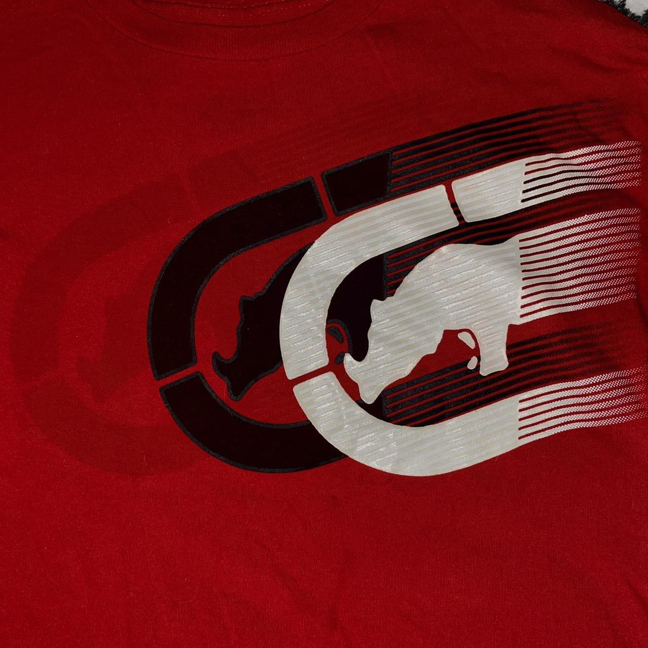 Ecko unltd. Baggy solid red tee Textured detailing... - Depop