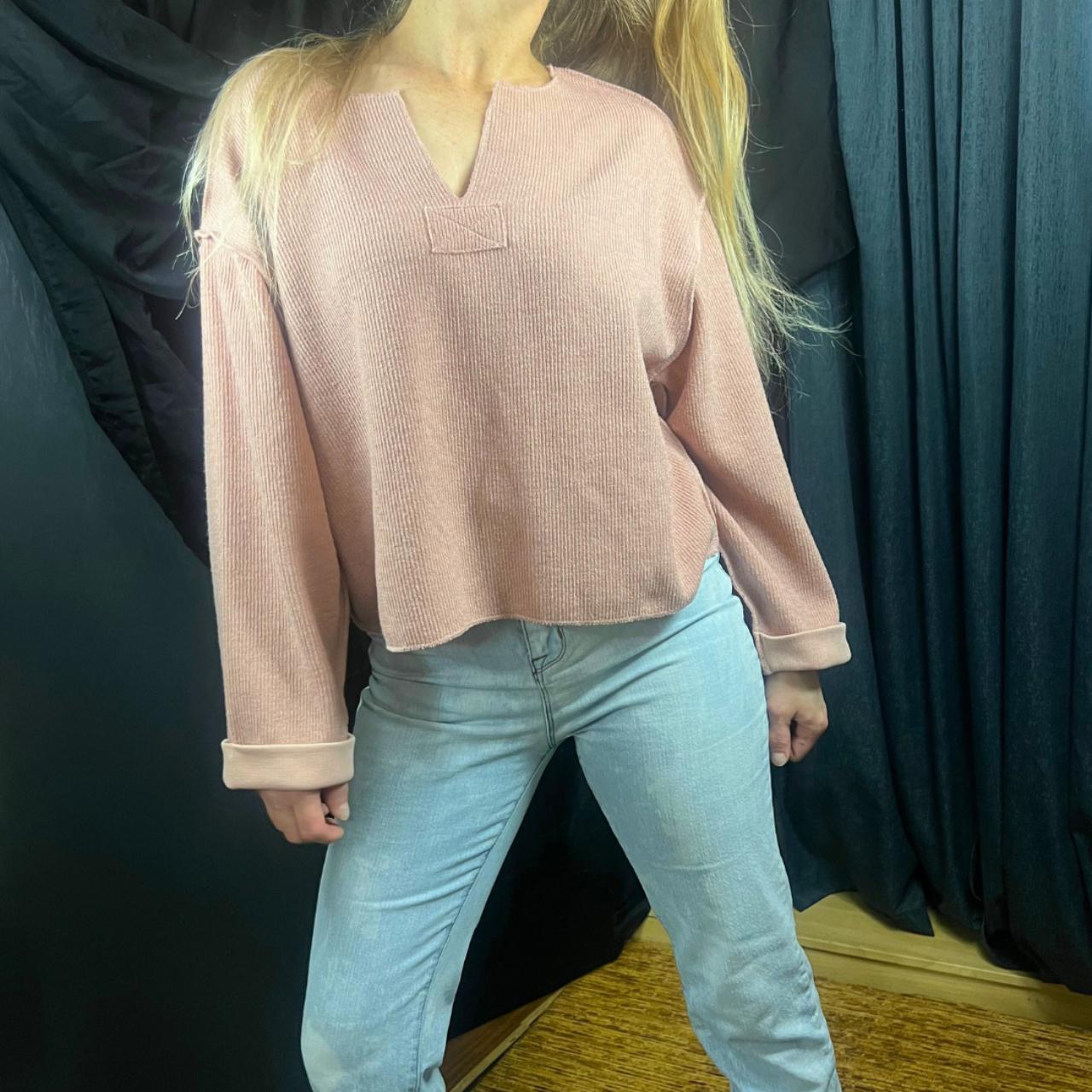 "Urban Outfitter" Pink Jax Inside Out Notch Neck Top... | Depop