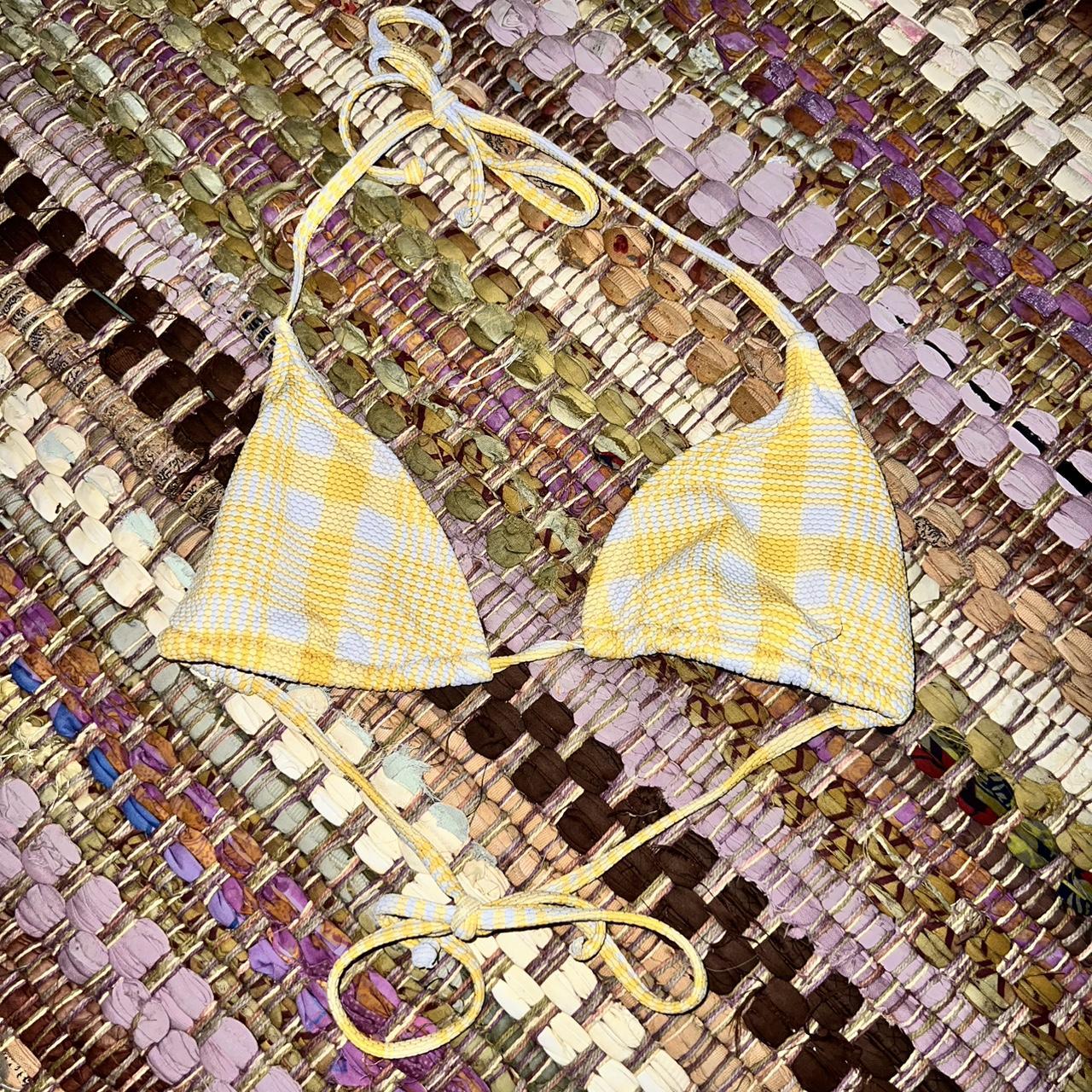 yellow triangle bikini top - Depop