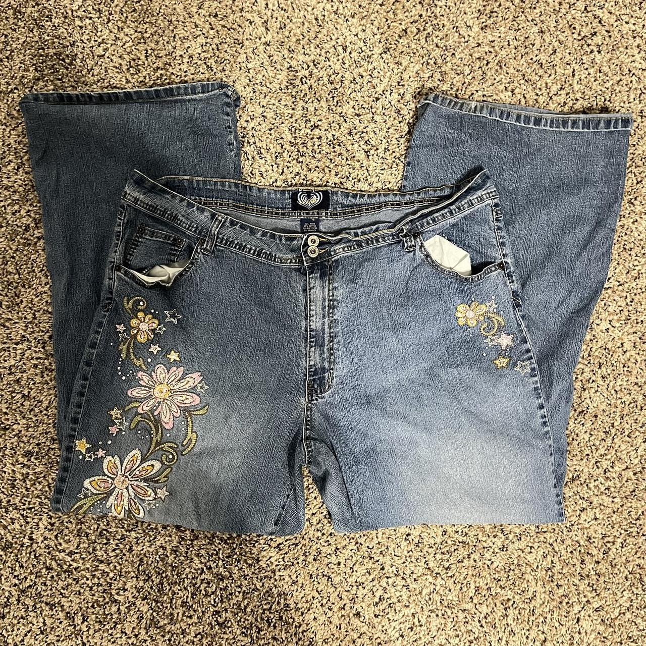 The cutest Angels plus size embroidered jeans with... - Depop