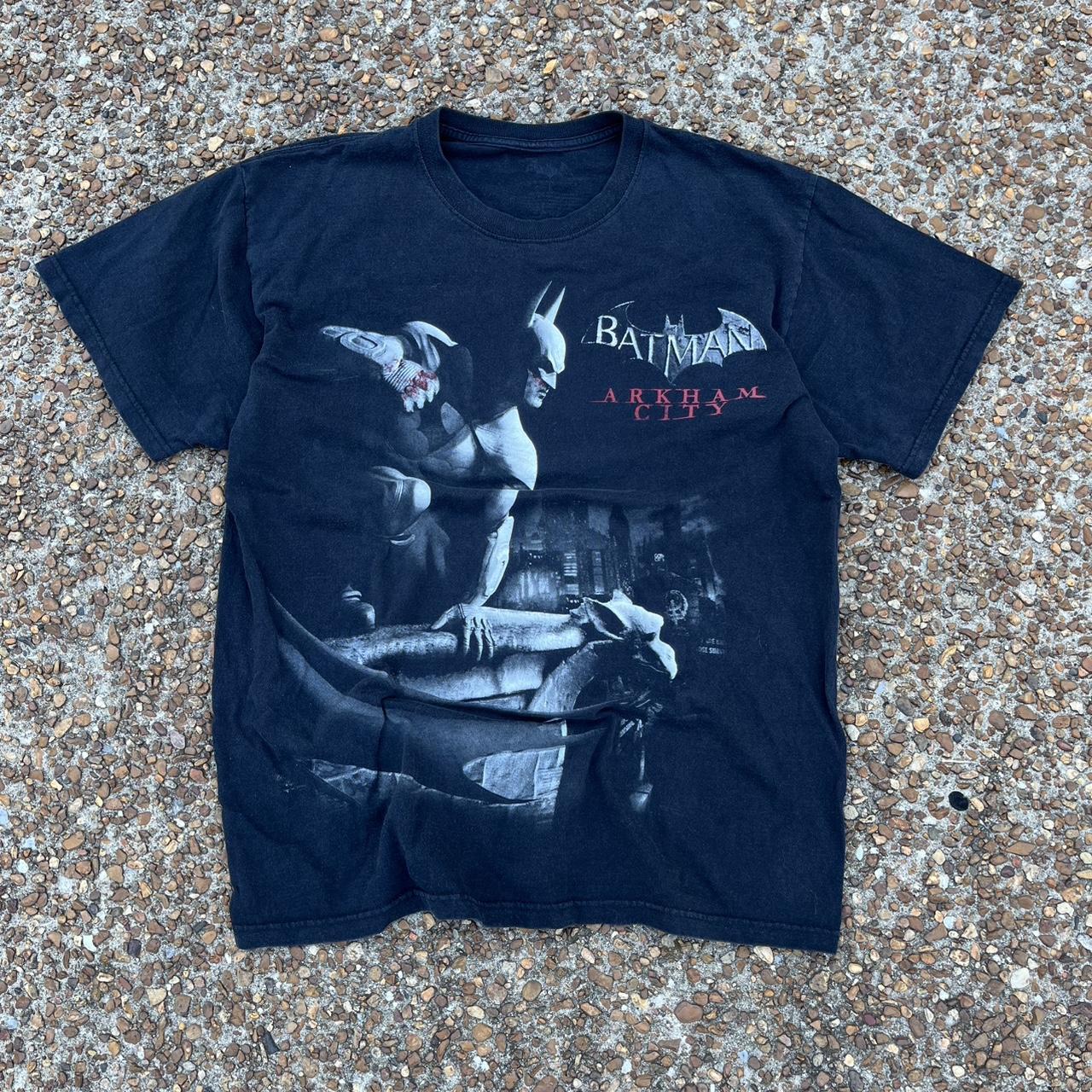 Vintage Y2K Batman Arkham asylum black graphic t... | Depop