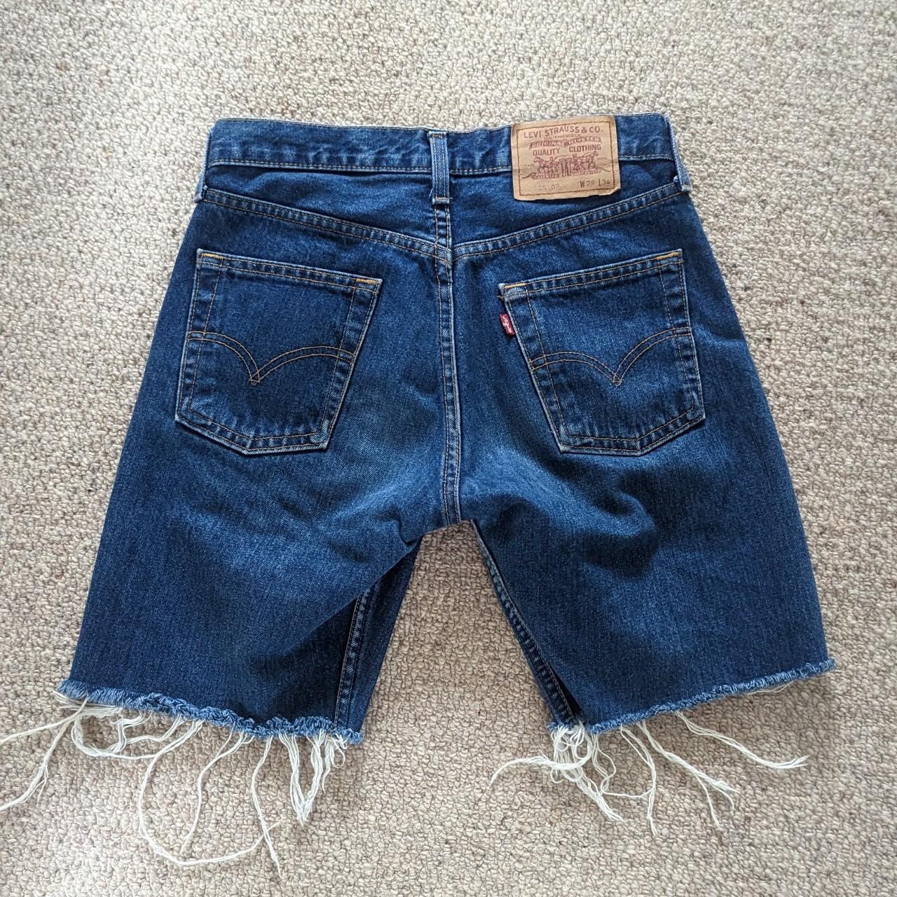 Levi Denim Navy Cut offs, perfect condition. W29 I... - Depop