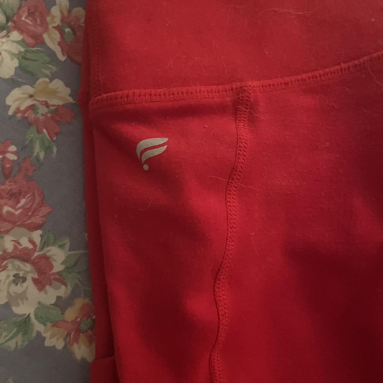 Red Fabletics large crop leggings Gently used, only... - Depop