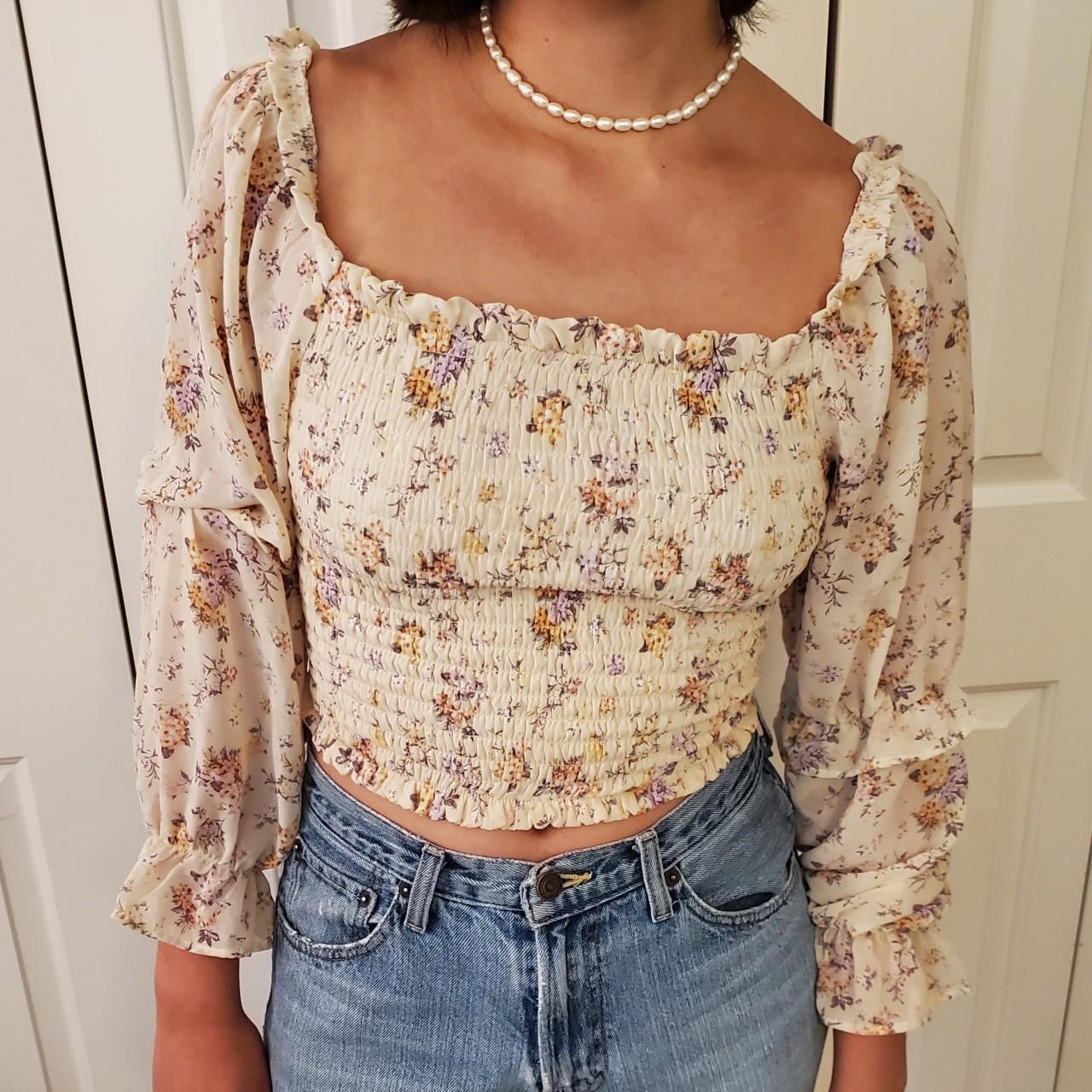 Floral Wild Fable Princess Top. Would look great as... - Depop