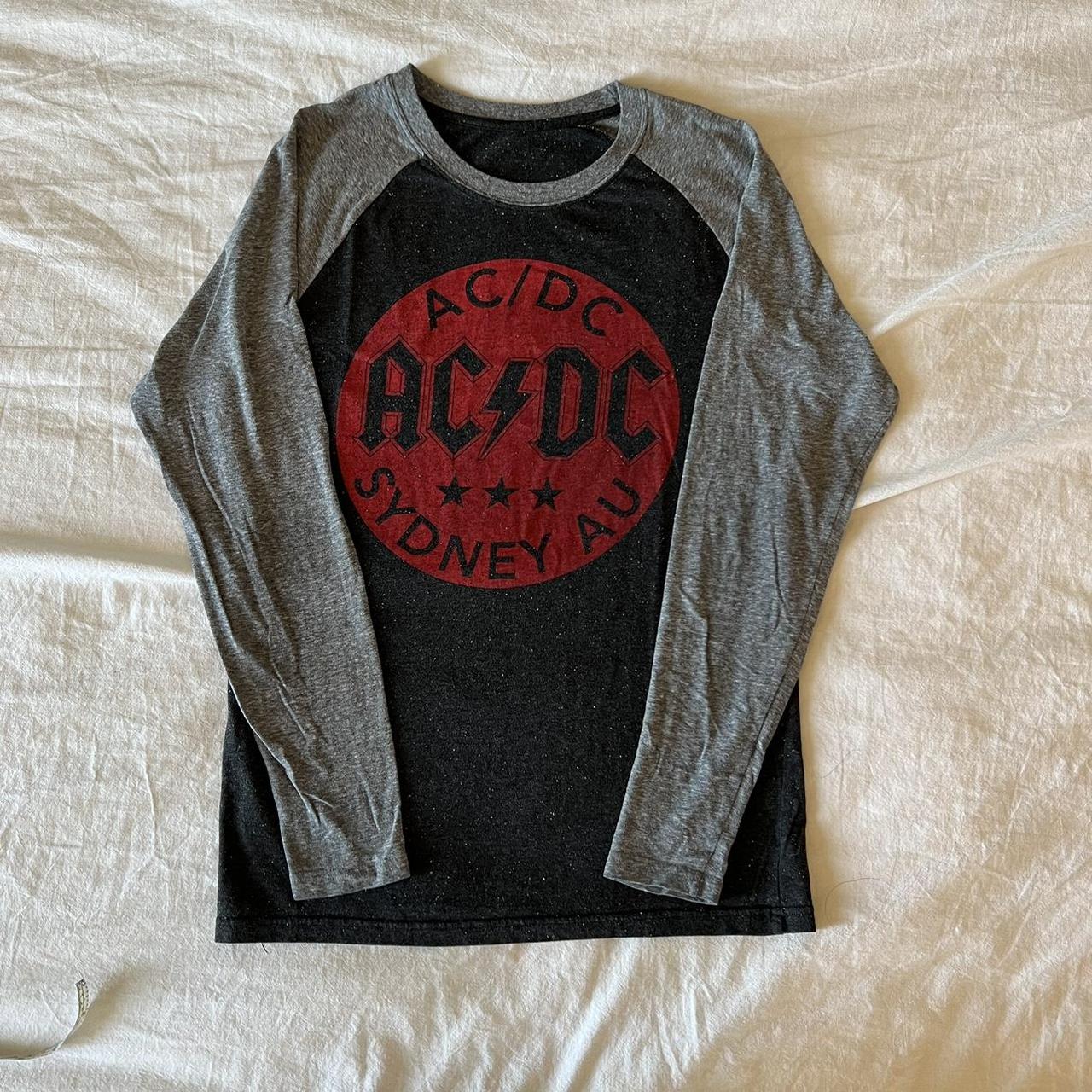 AC/DC Sydney AU Rock Distressed Baseball Tee Adult... | Depop