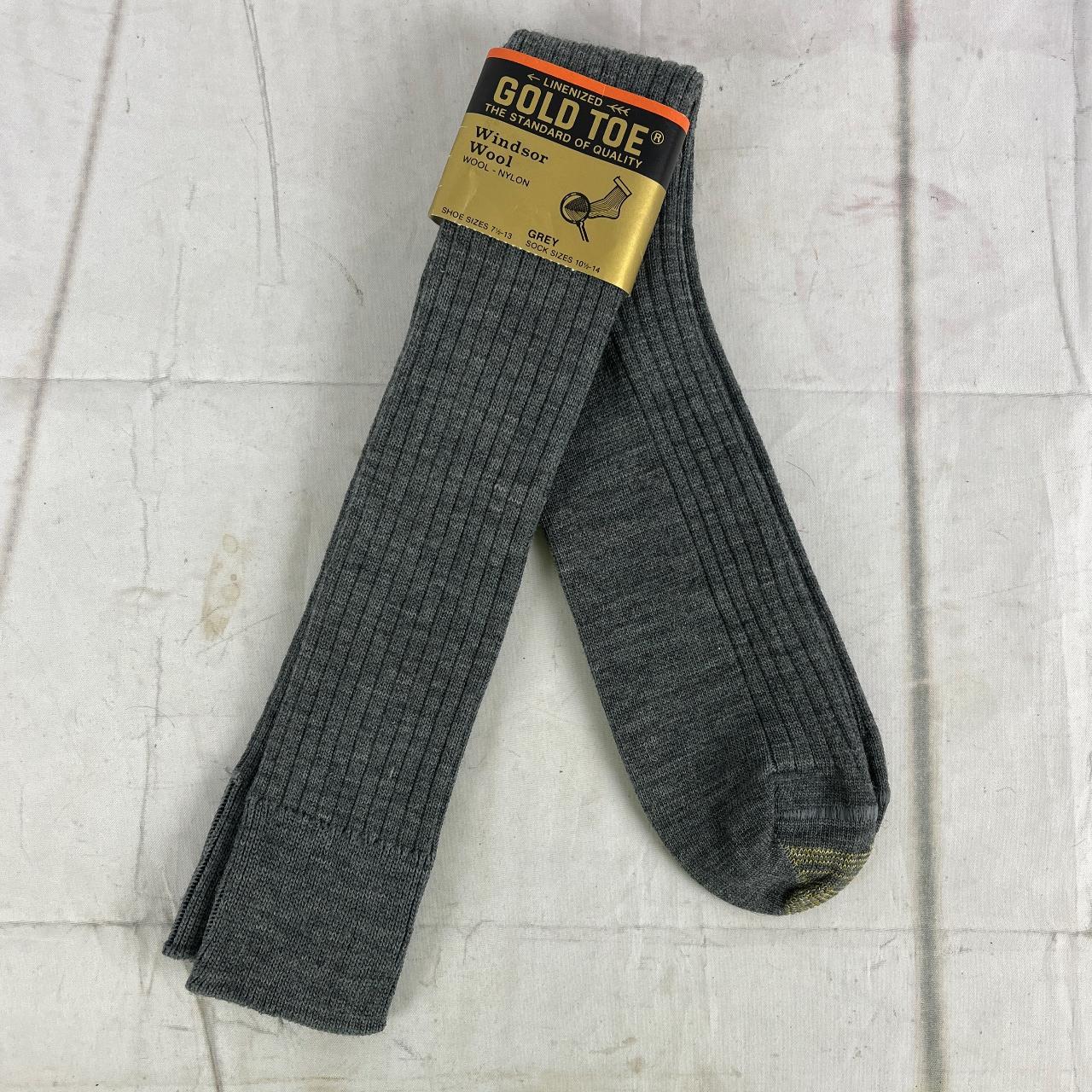 Vintage NOS Gold Toe Windsor Wool 720 H Socks Gray... - Depop