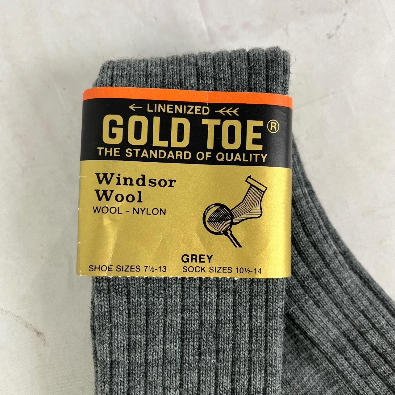 Vintage NOS Gold Toe Windsor Wool 720 H Socks Gray... - Depop