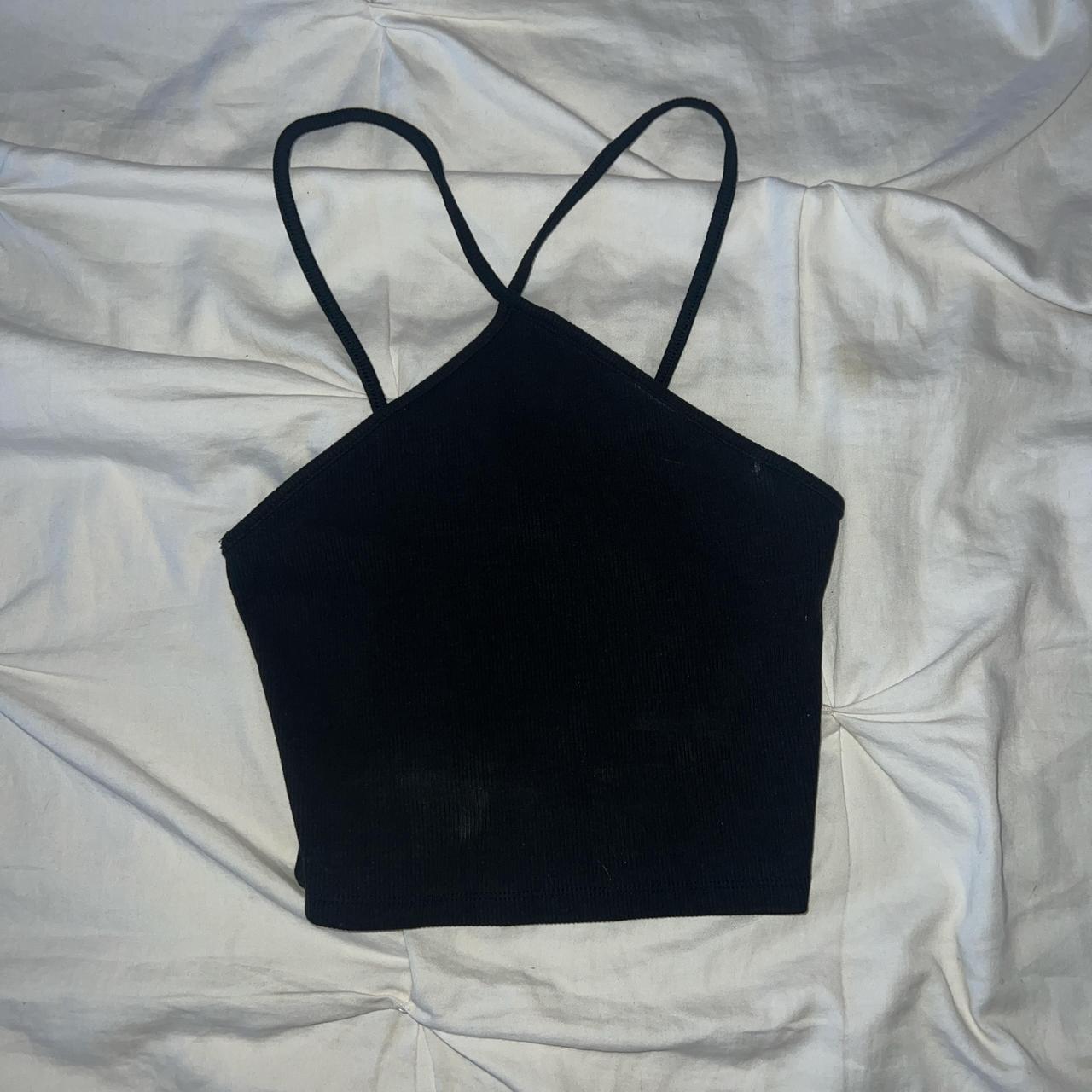 Zara Black Criss Cross Strap Tank Top - size medium... | Depop