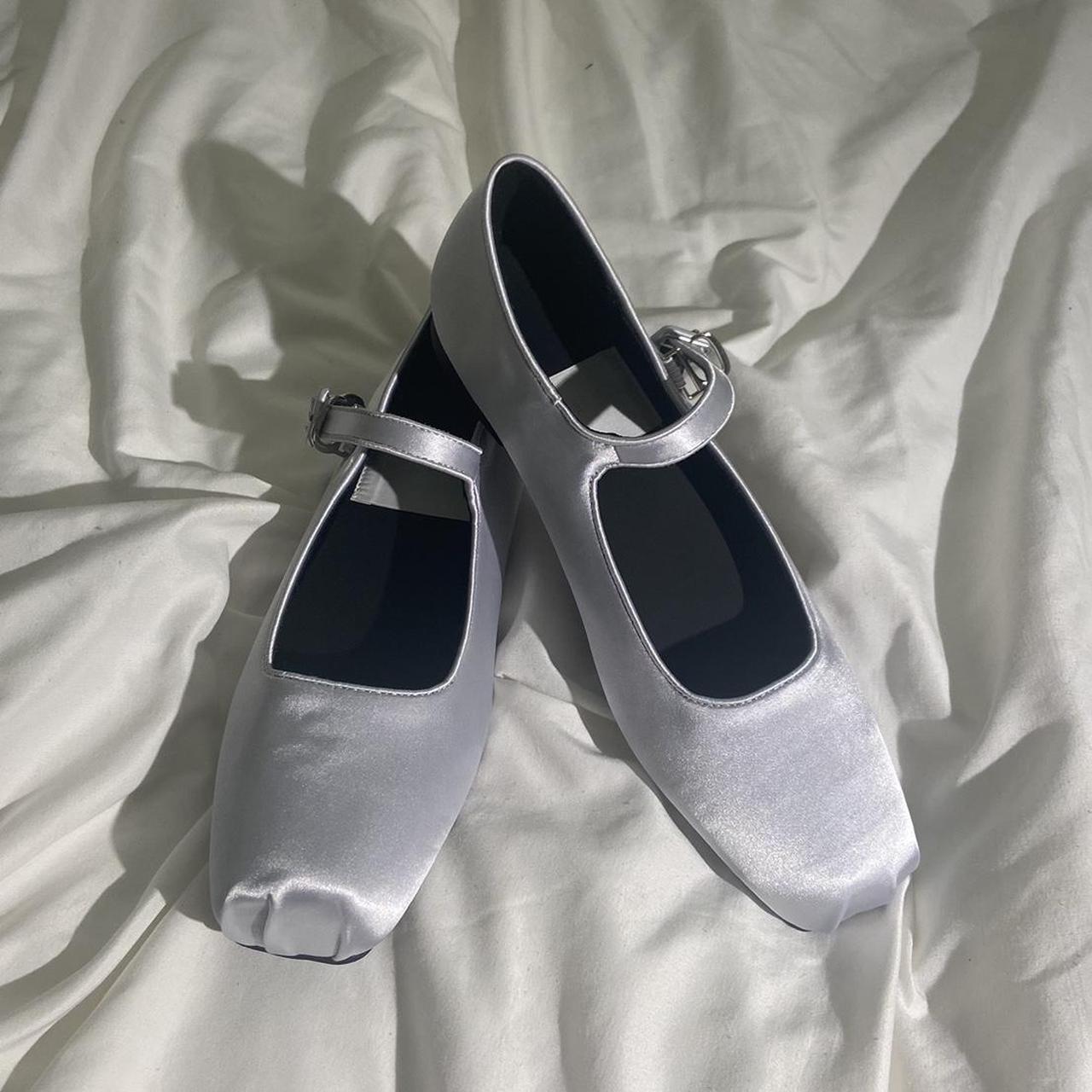 The prettiest silver ballet flats Brand new comes... - Depop