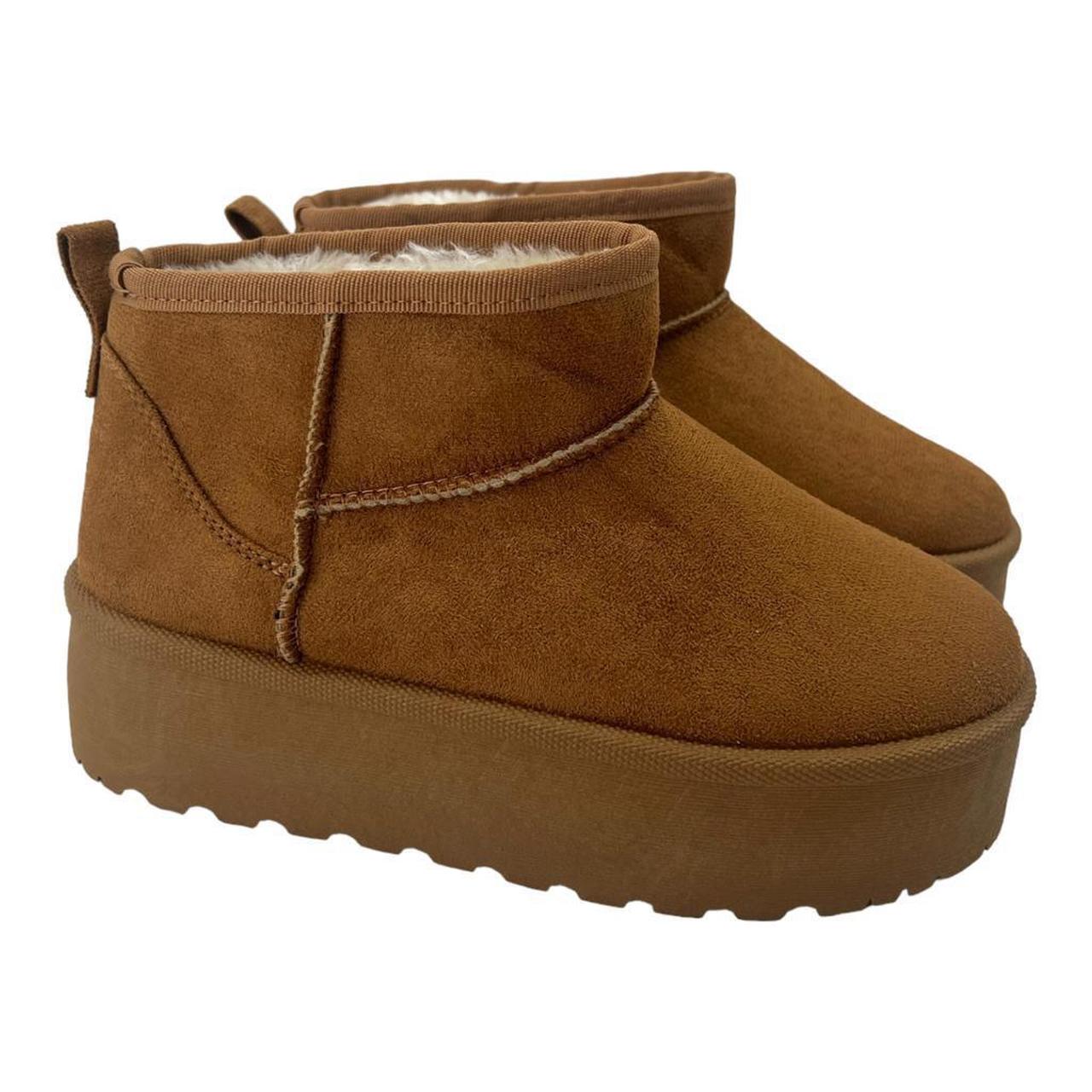 Brand new unbranded tan/chestnut mini boots with... - Depop