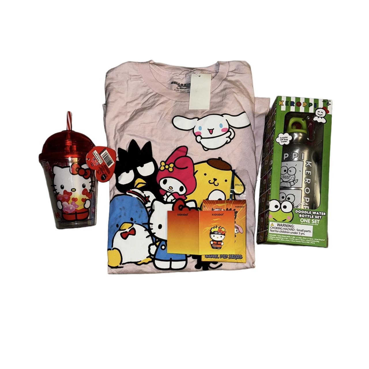 SANRIO super bundle 1)Shirt 1)water bottle 1)pin 1)... - Depop
