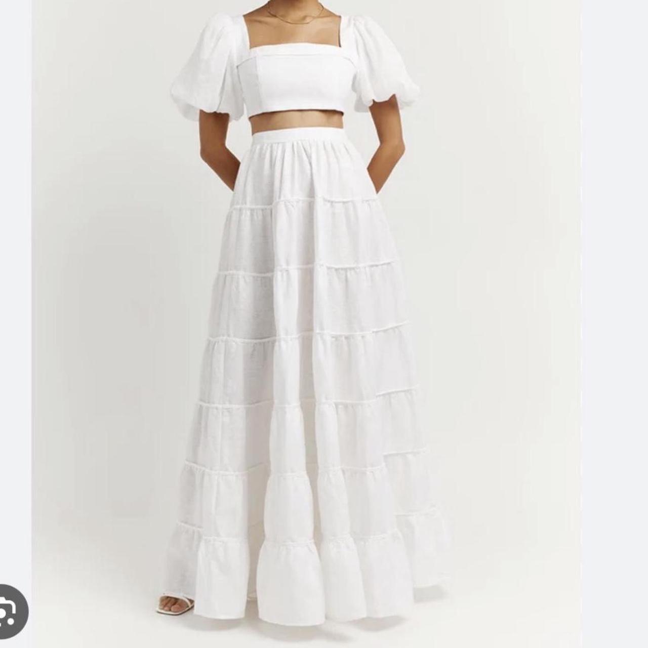 Dissh aisle white linen set. Size 6. Brand new with... - Depop