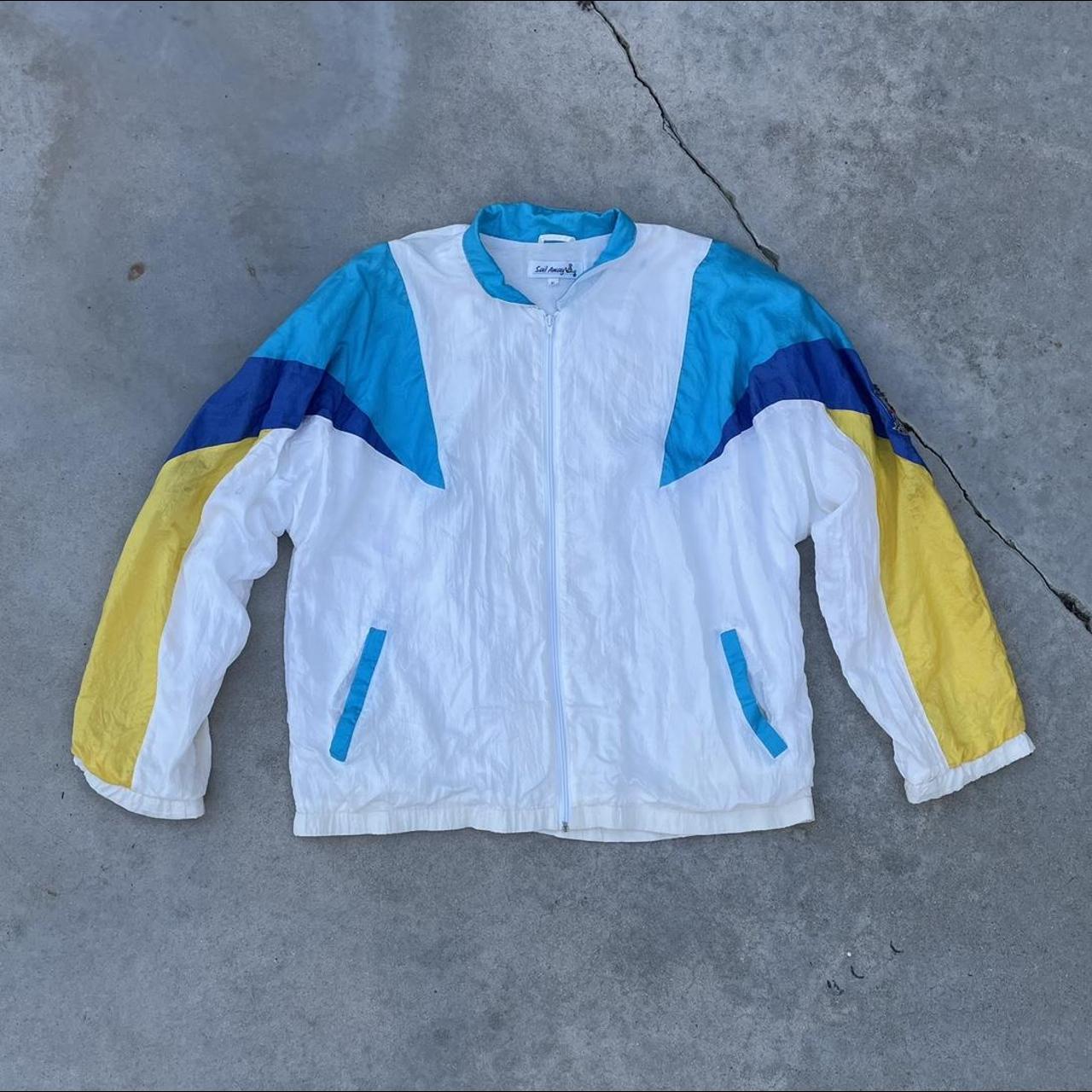 Vintage nylon yacht club windbreaker. 1980s made in... - Depop